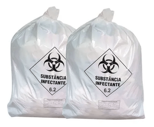 MULTIPEL - Saco Lixo Resíduo Infectante Branco 30 Litros com 100 un.
