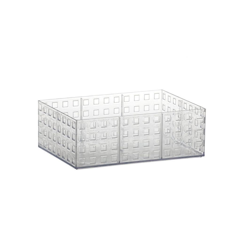 MULTIPEL - Organizador Quadratto Empilhável Cristal M 23 x 16 x 8 cm